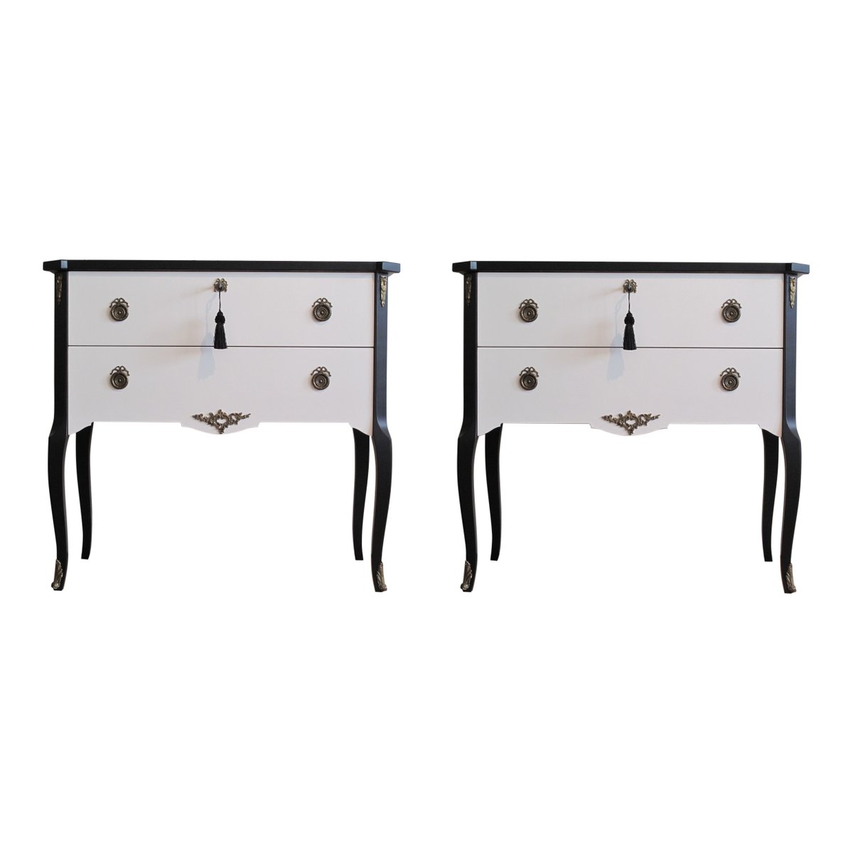 Vintage Coco Chanel Gustavian Louis XV Style Chest of Drawers, Set of 2 ...