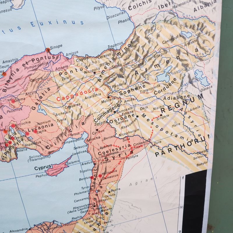 School Wall Map of the Roman Empire by Putzger for Velhagen & Klasing ...