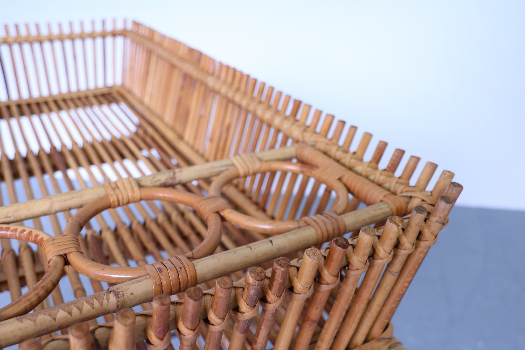 Mid-Century Bambus Rollwagen bei Pamono kaufen