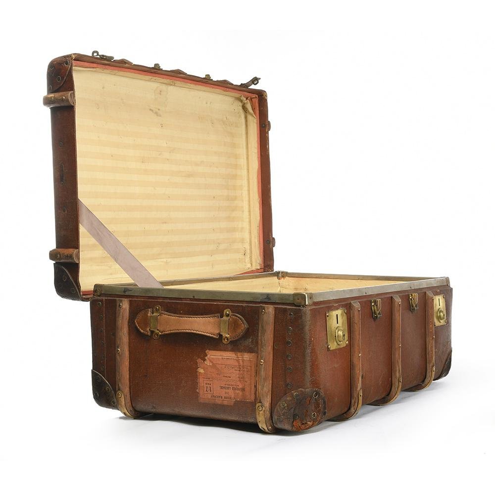 English Suitcase Flaxile in Wood and Leather, 1920s for sale at Pamono