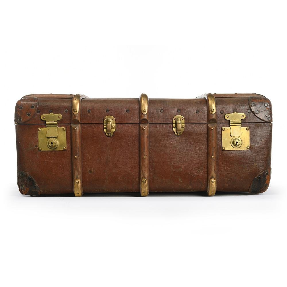English Suitcase Flaxile in Wood and Leather, 1920s for sale at Pamono