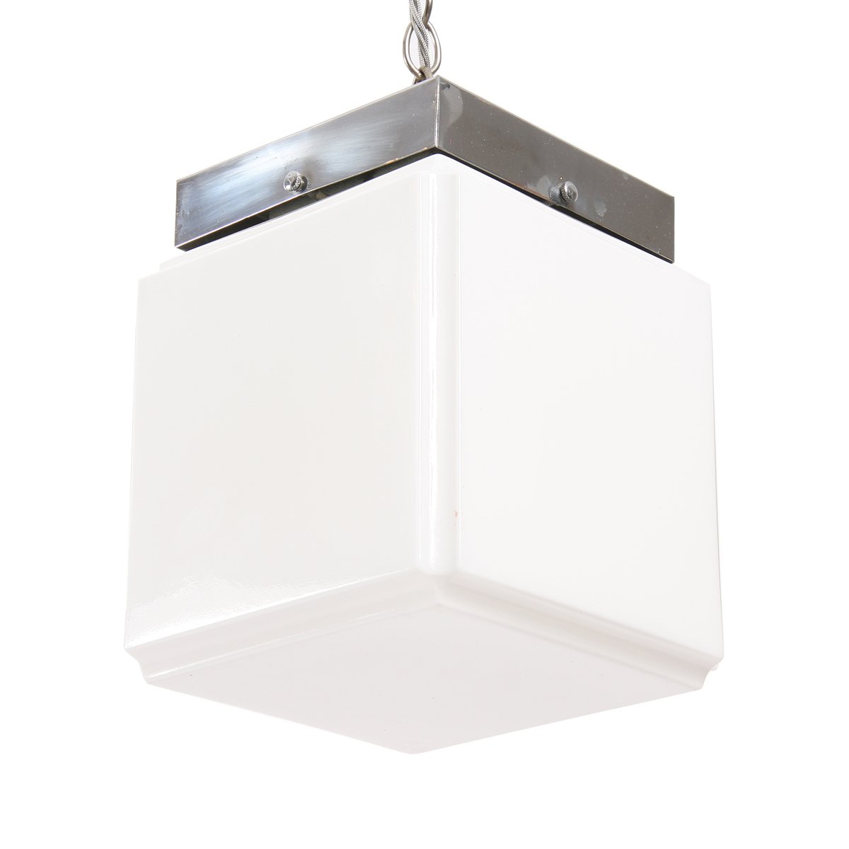 Antique Cube Ceiling Lamps, 1930s, Set of 2 for sale at Pamono