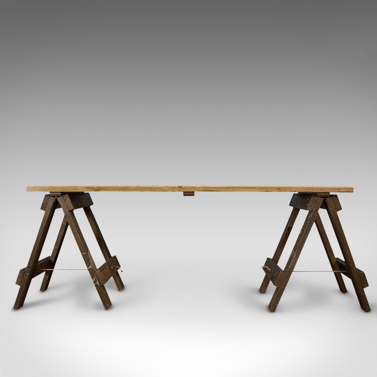 Large Vintage English Pinewood Table, 1970s for sale at Pamono