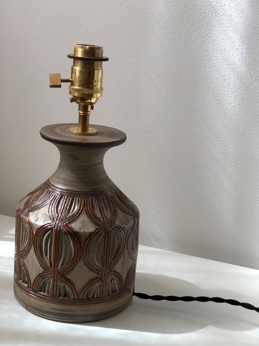 Vintage Brown Stoneware Table Lamp from Bitossi, 1960s for sale at Pamono