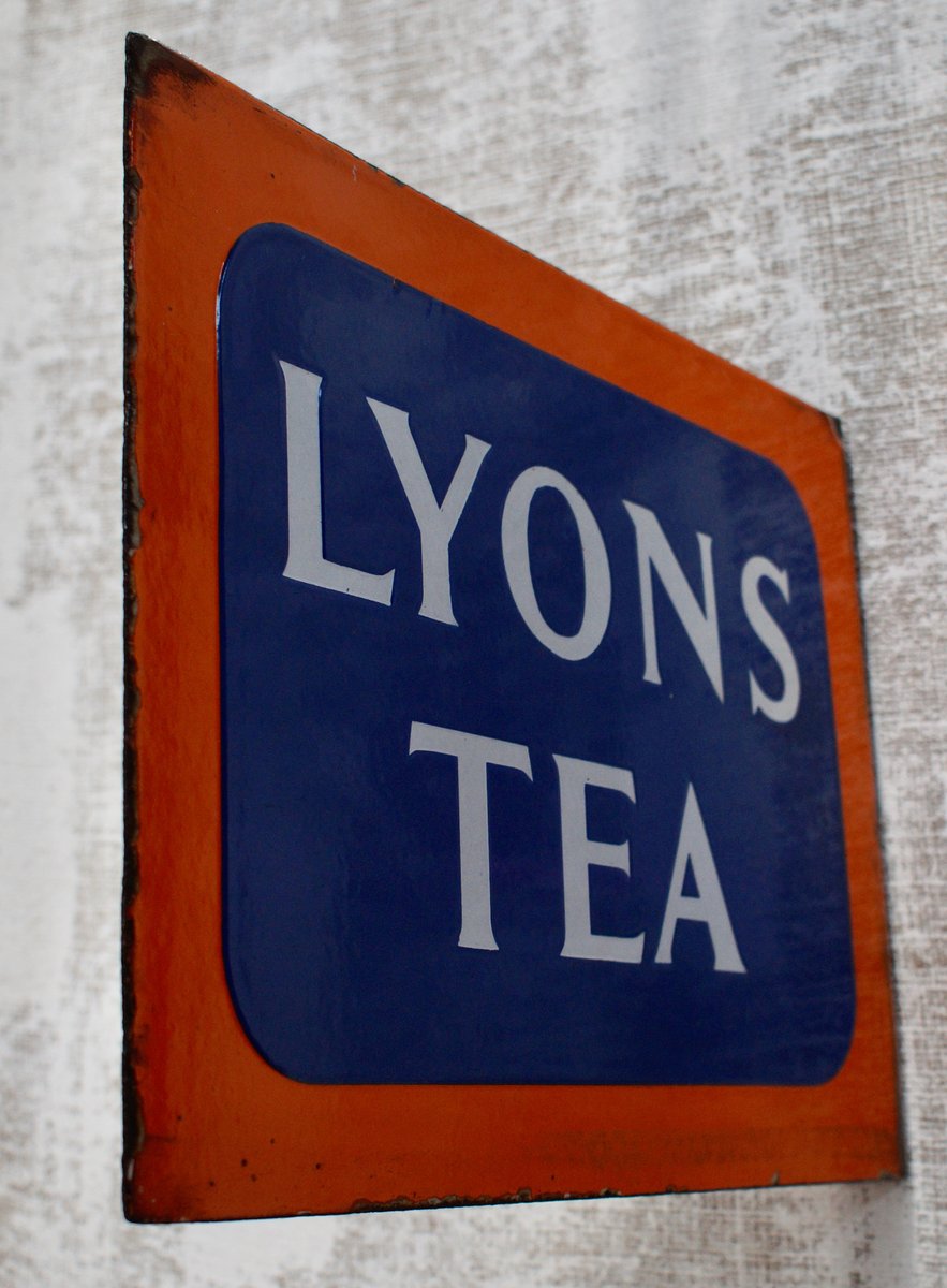 Double Sided Enamel Lyons Tea Advertising Sign from Lyons Tea, 1930s ...