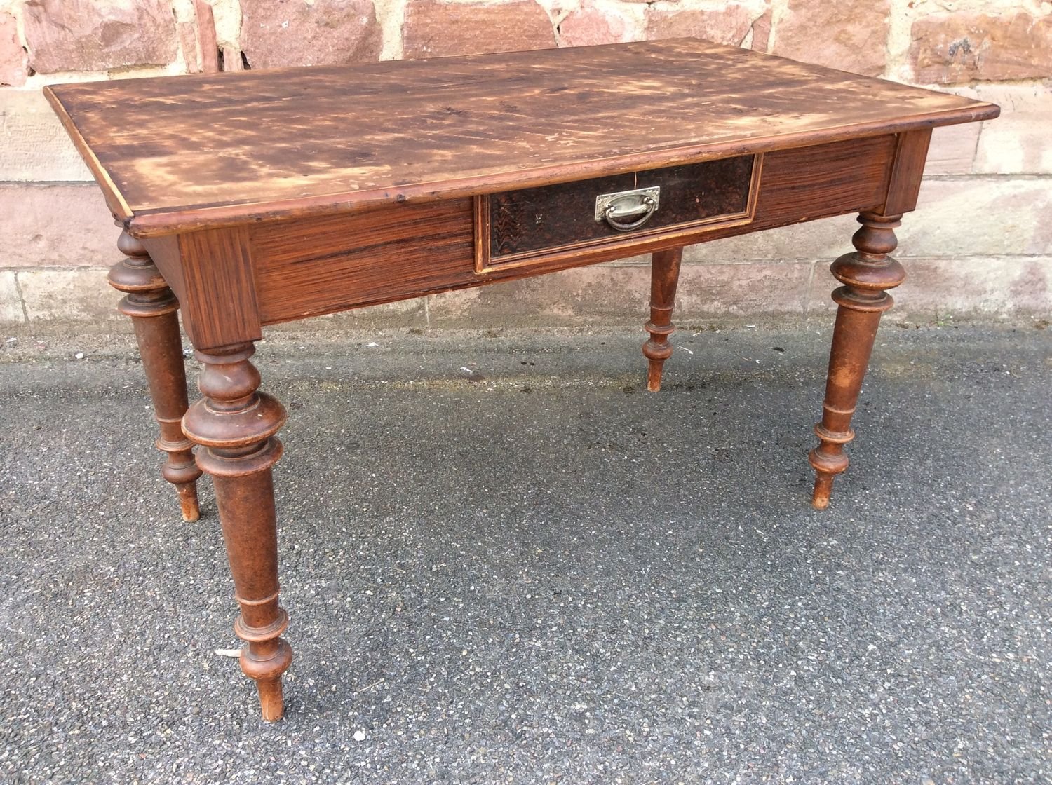 Antique French Fir Farm Table, 1900s for sale at Pamono