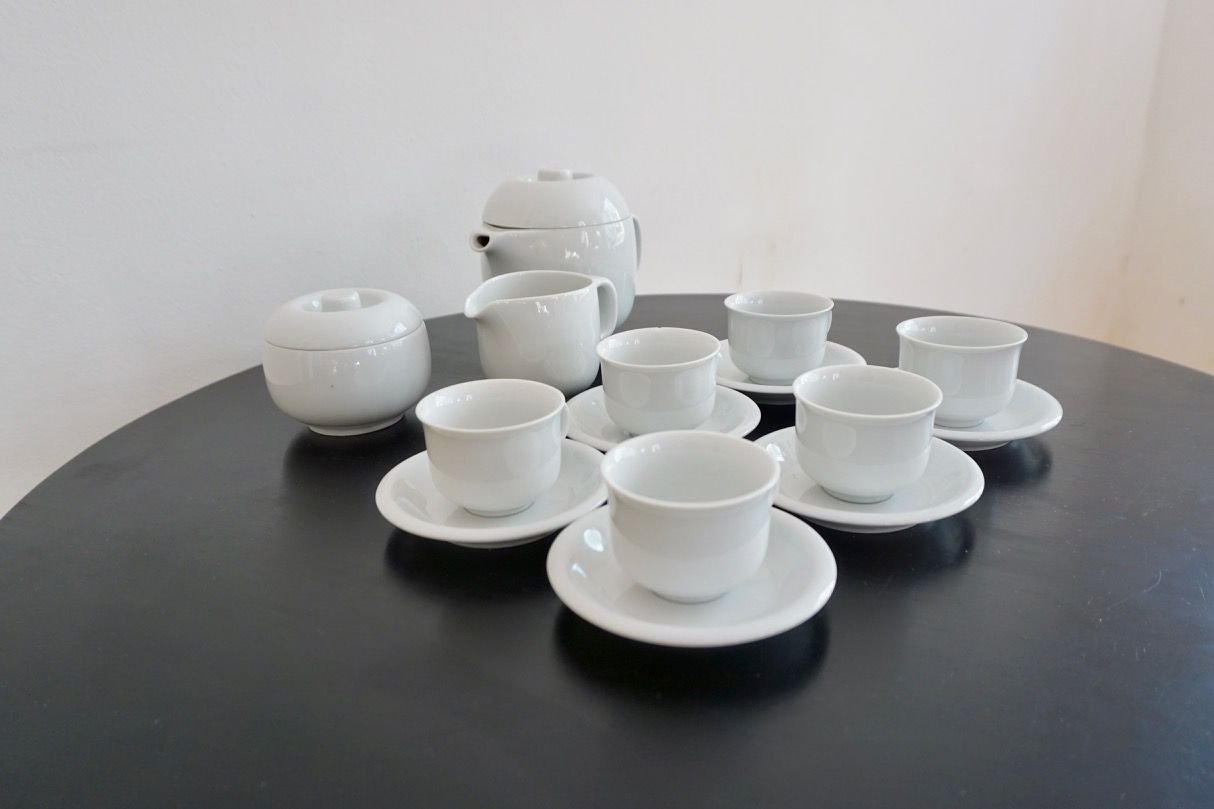 White Round Alföldi Szaturnusz Coffee Set by Horváth László & Ambrus Éva for Alföldi ...