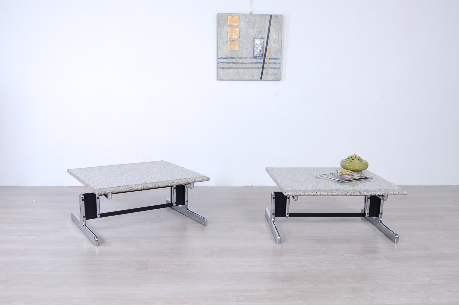 Steel and Granite Coffee Tables by Ammannati & Vitelli for Bruno ...