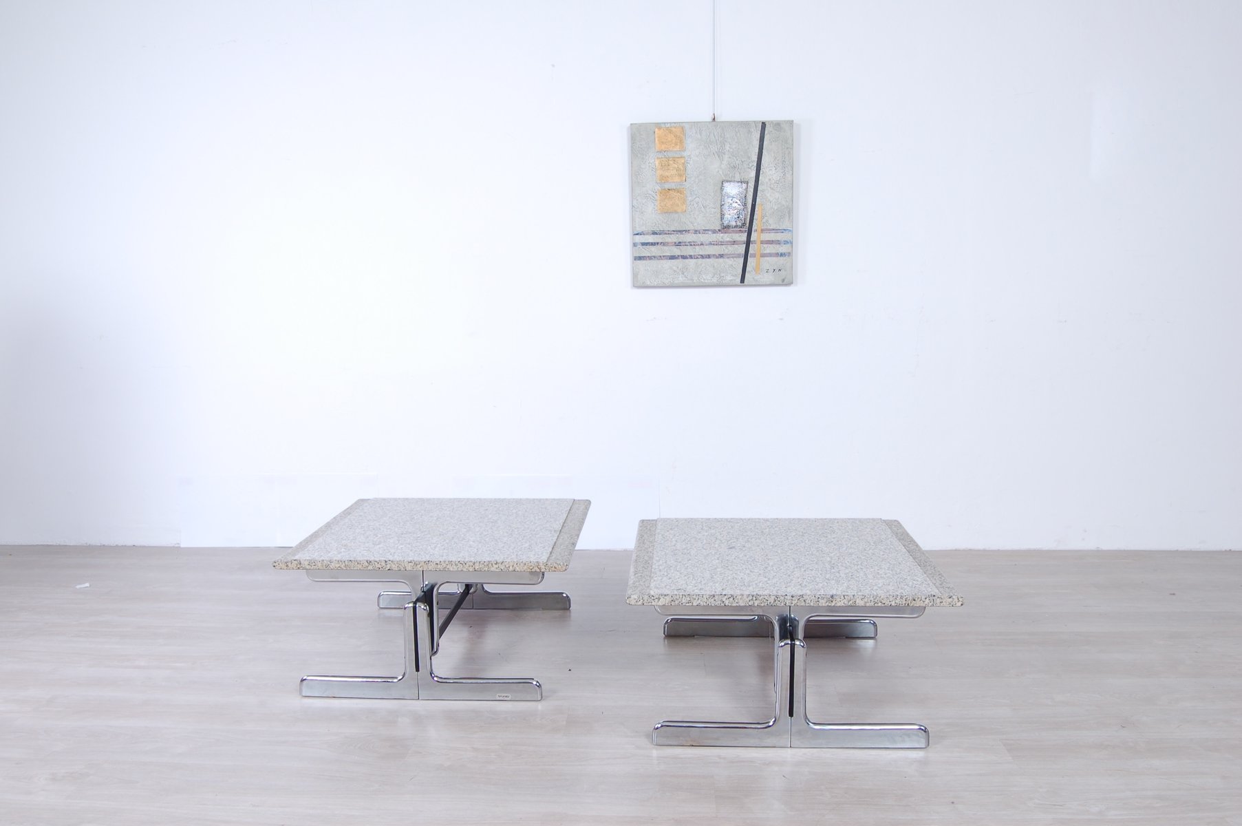 Steel and Granite Coffee Tables by Ammannati & Vitelli for Bruno ...