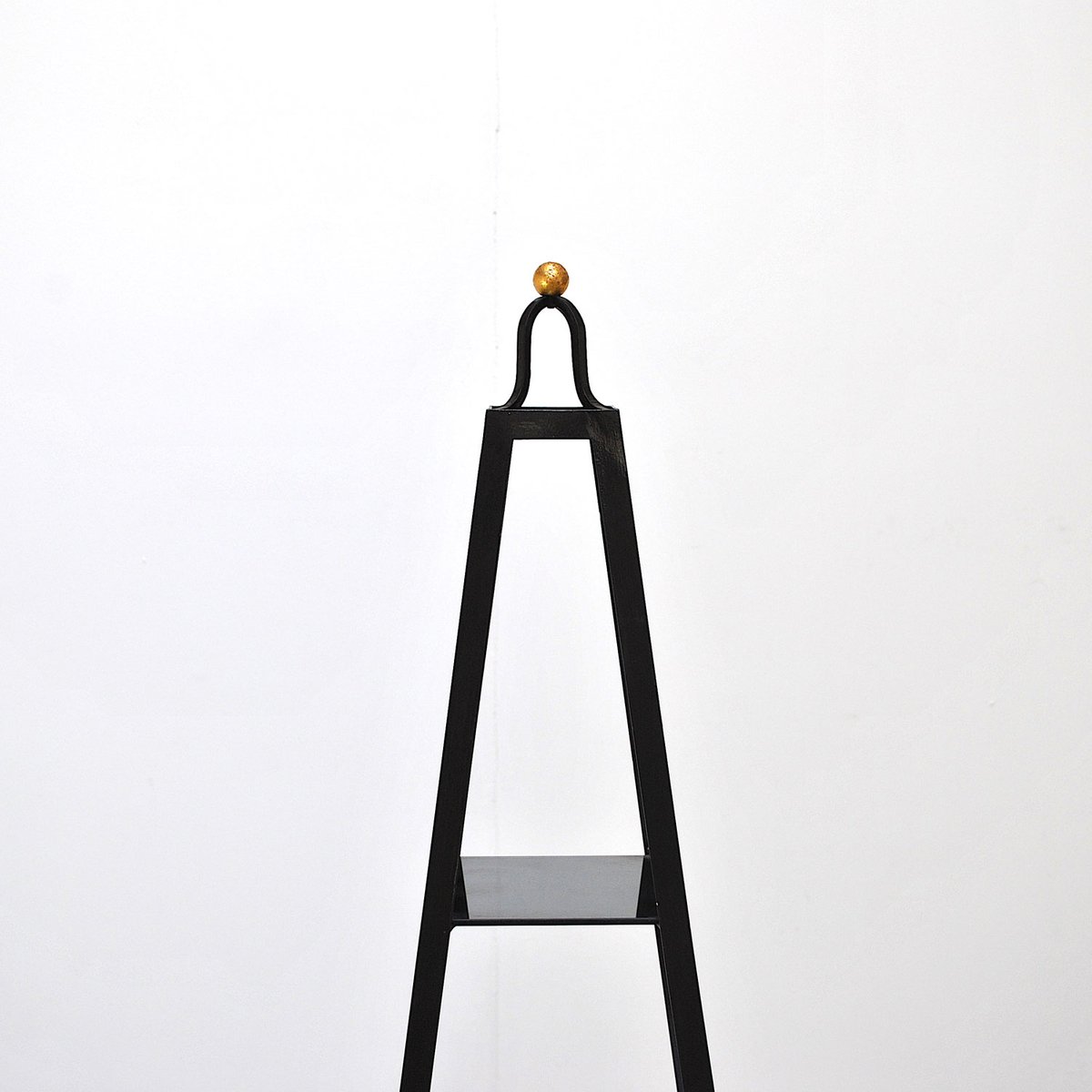 Pyramid-Shaped Lacquered Iron and Glass Shelf, 1960s for sale at Pamono