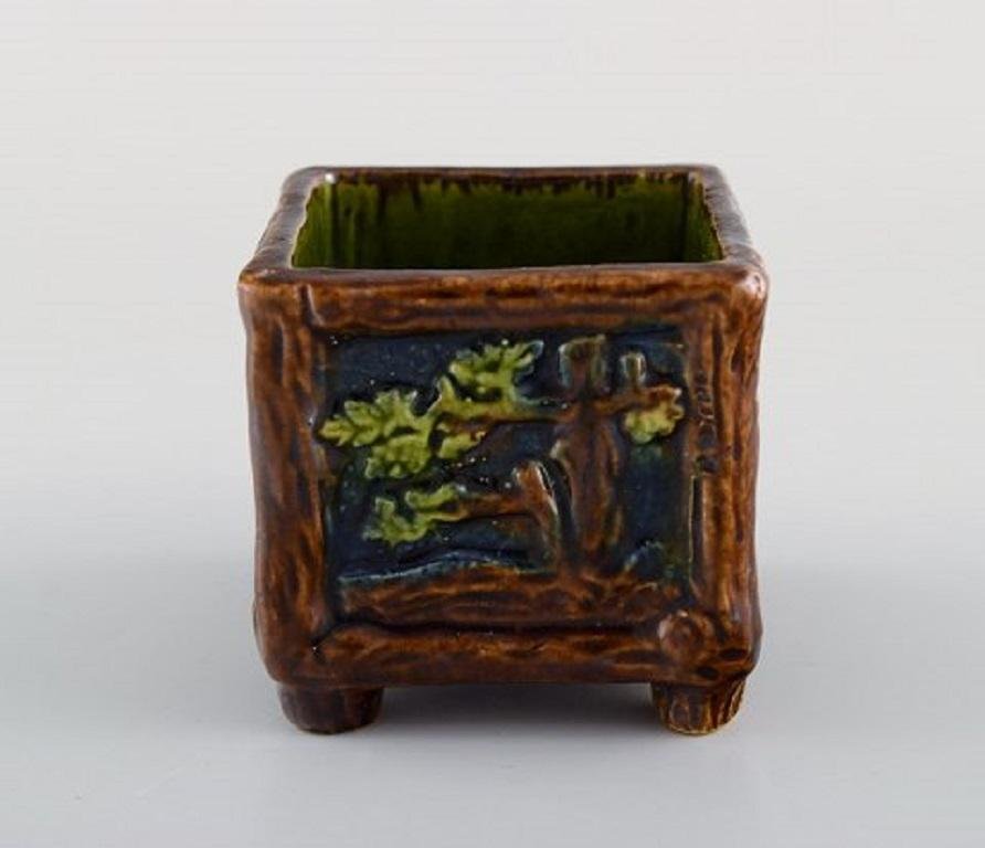 Art Nouveau Bowls in Glazed Ceramic by Karl Holst for Höganäs, Set of 2 ...