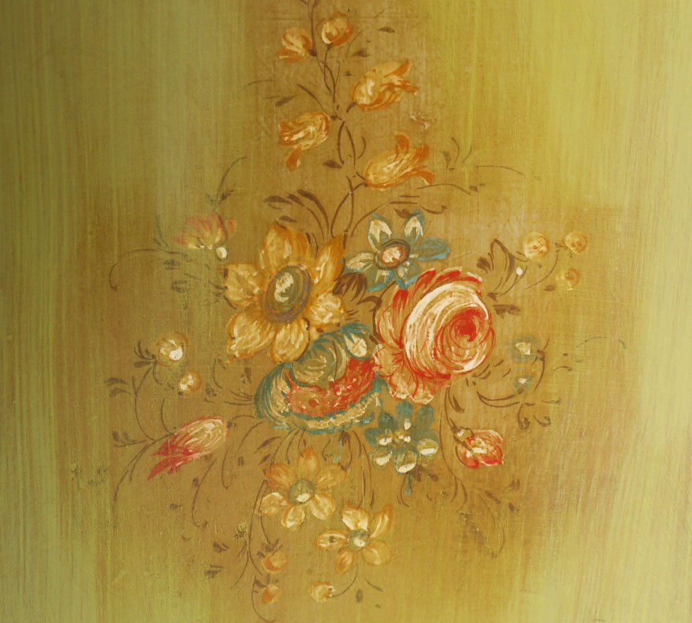 Venetian Baroque Hand-Painted Chest of Drawers with Edges in Gold Leaf ...