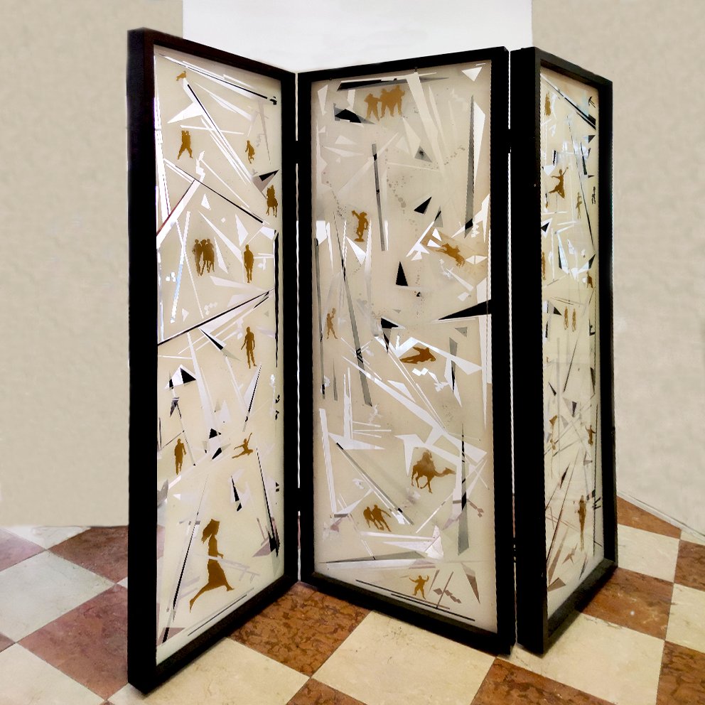 Biombo artístico de Angelo Rinaldi, años 90 en venta en Pamono