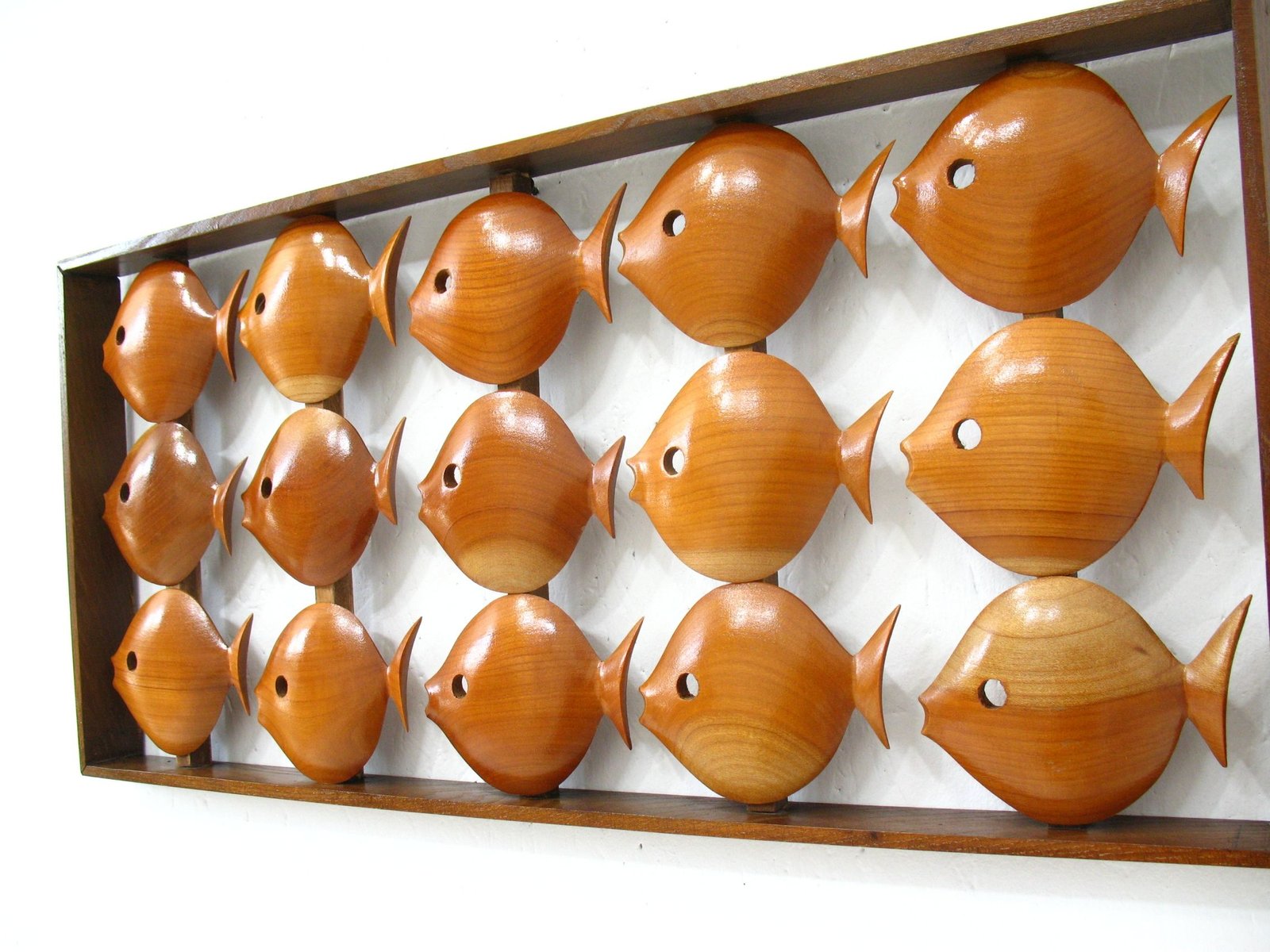 Large Teak Wall Decoration, Denmark, 1970s for sale at Pamono