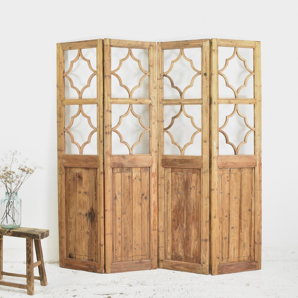 Wooden Door 2-Panel Room Divider, 1950s for sale at Pamono