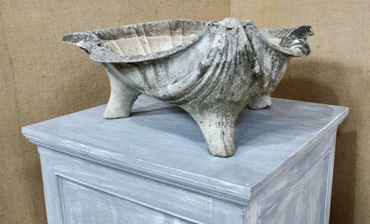 Large Mid-Century Composite Stone Clam Shell Planter, 1950s for sale at ...