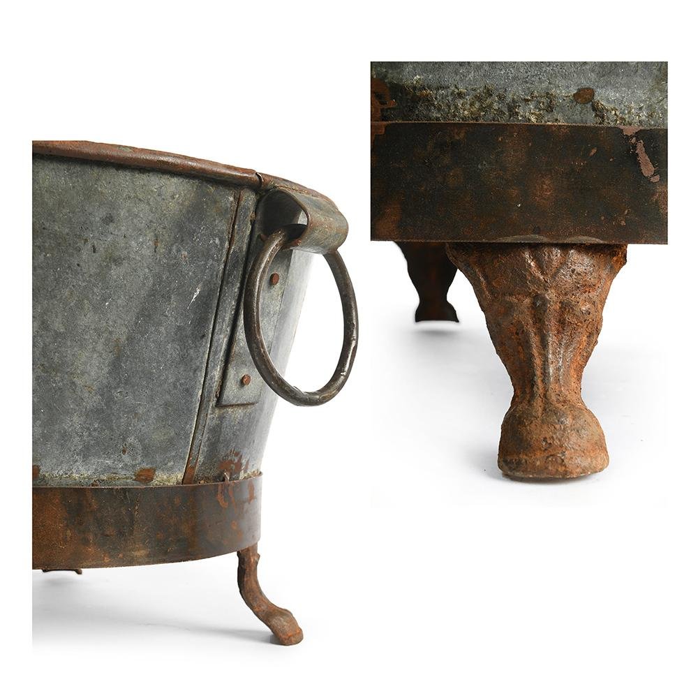 Zink Basin with Iron Feet for sale at Pamono