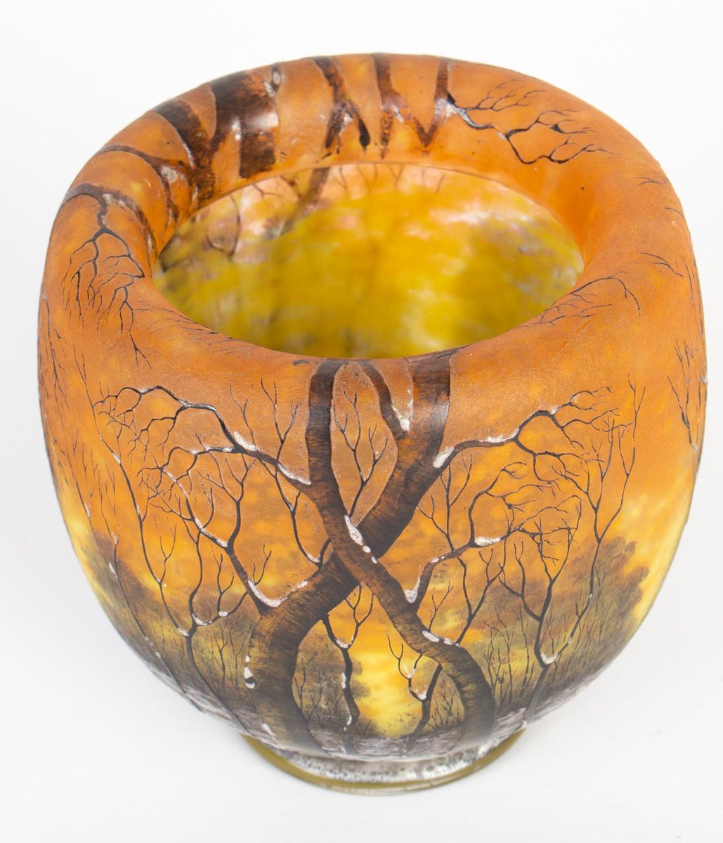 Antique Trees in Winter Vase by Jean Daum for sale at Pamono