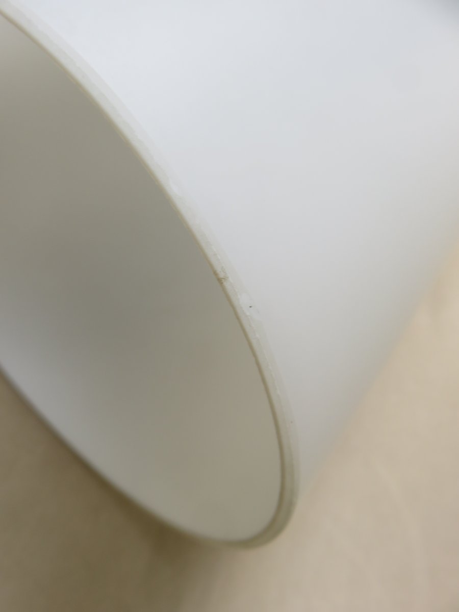 Large Flashed Glass & Brass Cylinder Ceiling Lamps Attributed to Peill ...