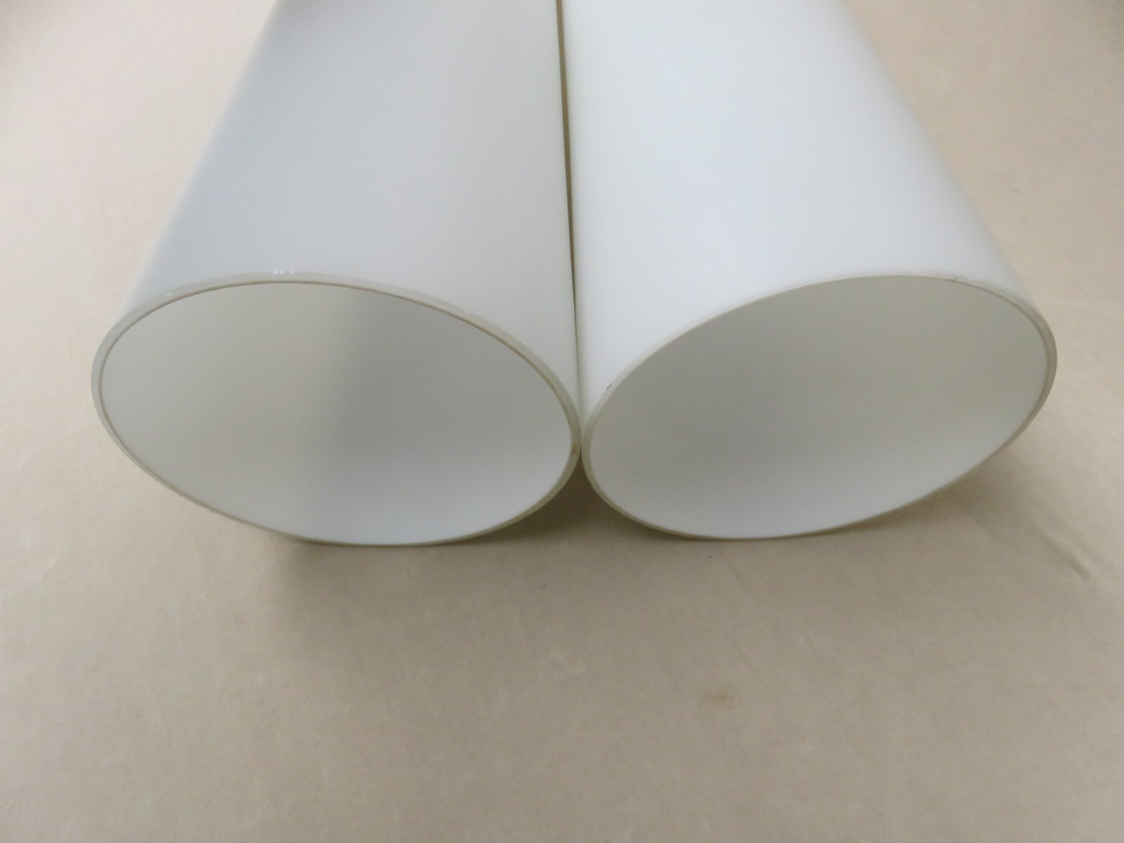 Large Flashed Glass & Brass Cylinder Ceiling Lamps Attributed to Peill ...