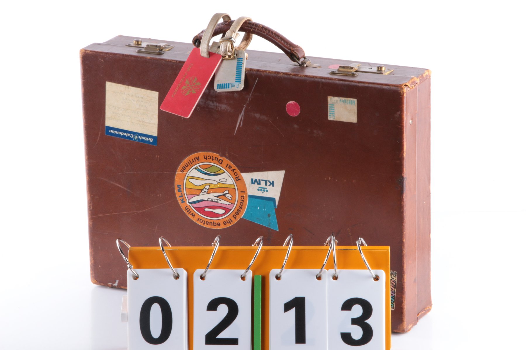 Hard Leather Business Suitcase with KLM Flap Folders for sale at Pamono