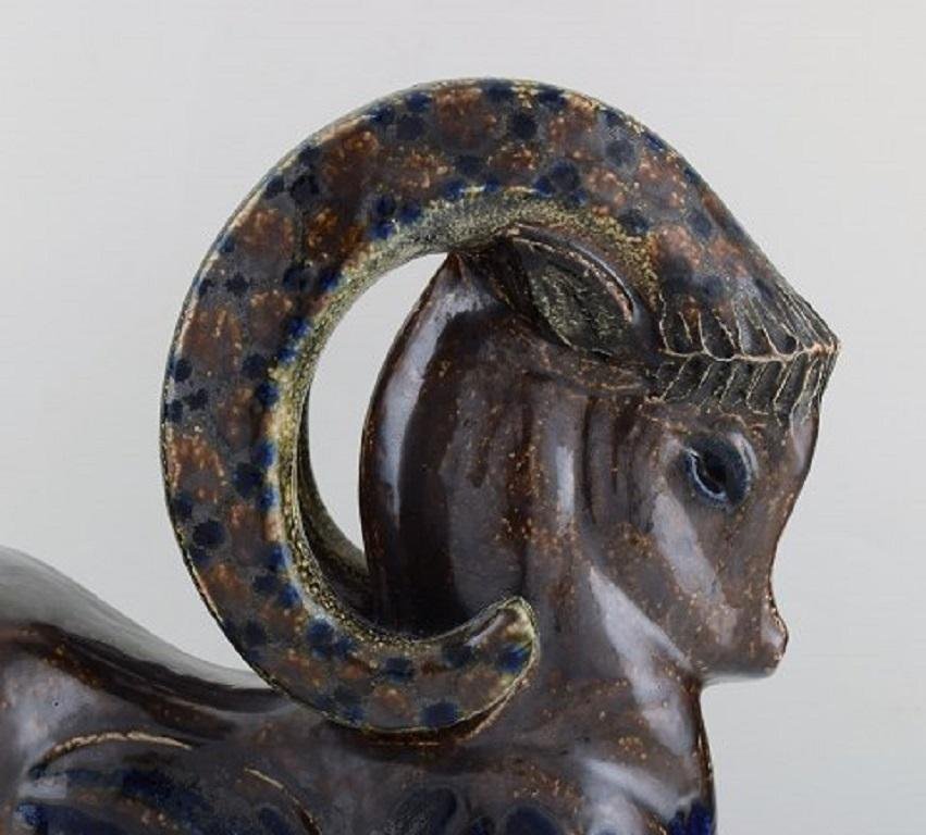 Large Ram Figure in Glazed Ceramic, 1980s for sale at Pamono