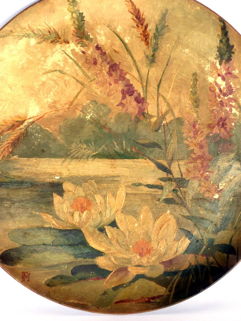 Antique Art Nouveau Italian Ceramic Water Lilies Plate from SCI Laveno ...