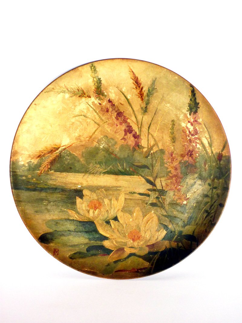 Antique Art Nouveau Italian Ceramic Water Lilies Plate from SCI Laveno ...