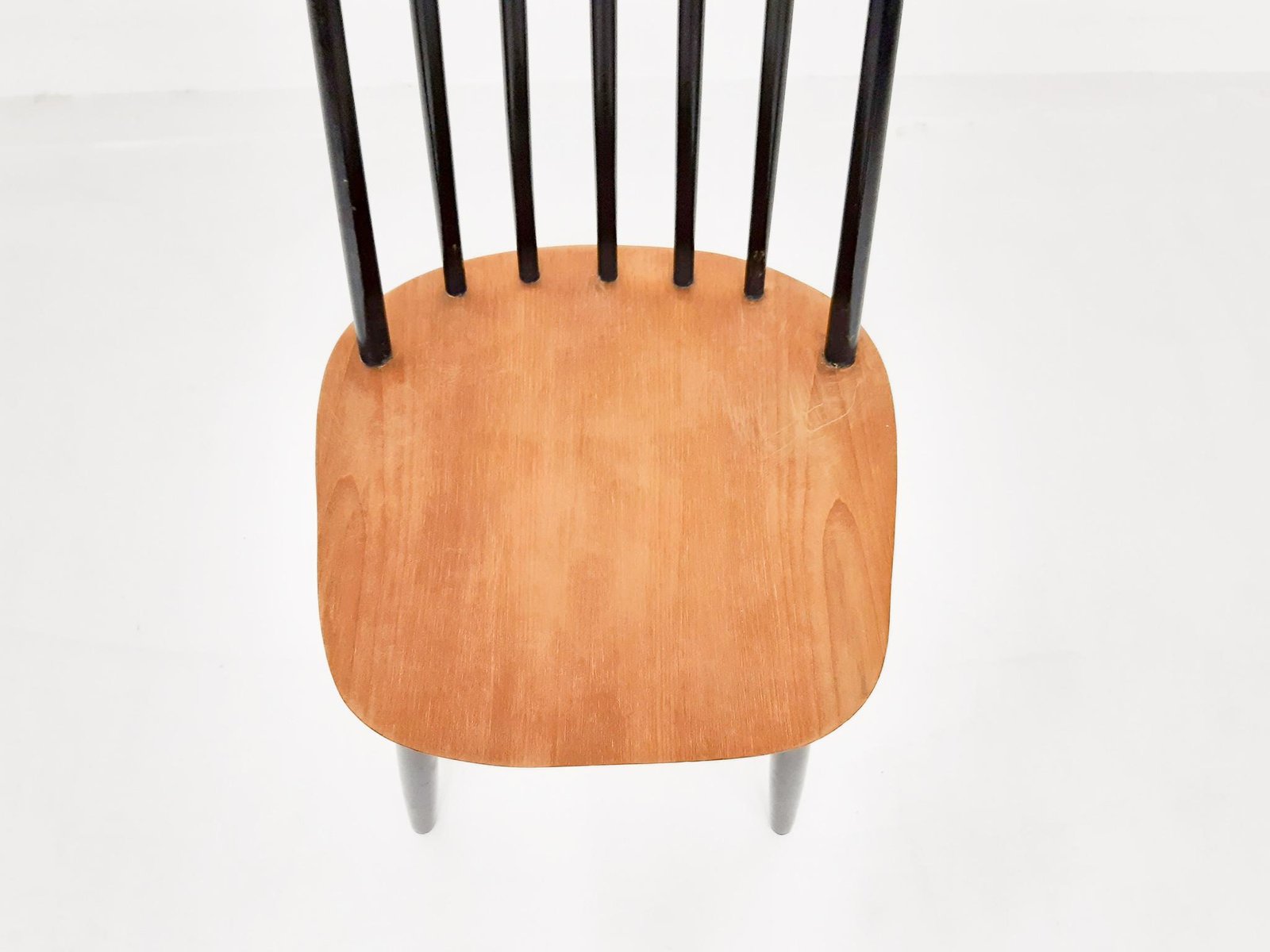 Vintage Dutch Spindle Back Dining Chair, 1950s for sale at Pamono