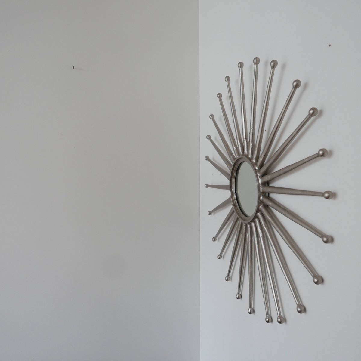 Vintage French Metal Starburst Mirror, 1940s for sale at Pamono