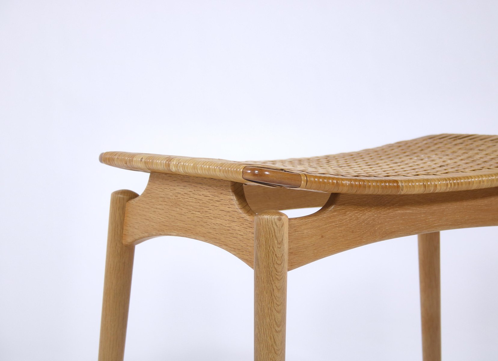 Scandinavian Modern Stool in Oak and Cane by Ølholm Møbelfabrik ...