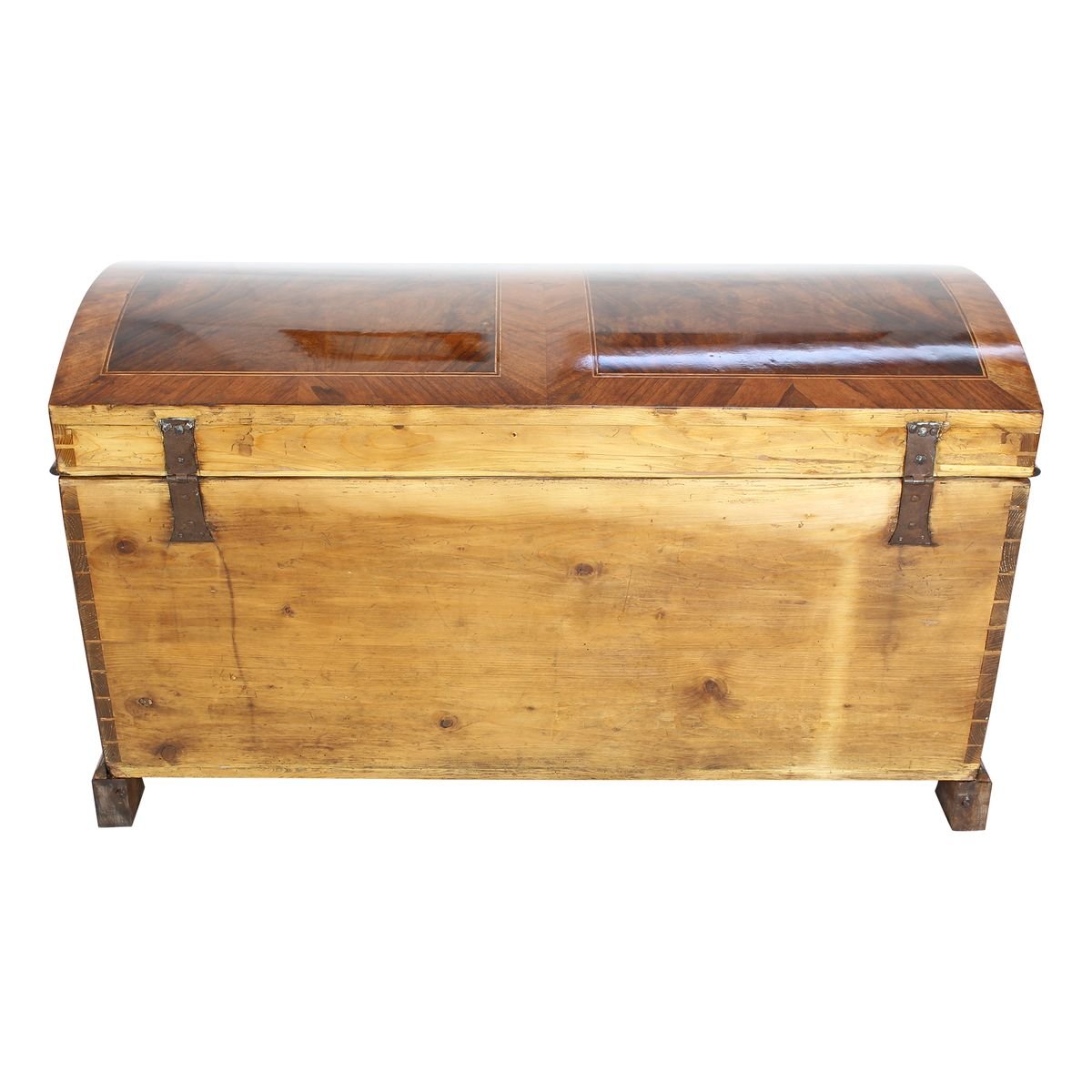 Antique Baroque Walnut Chest with Rounded Lid for sale at Pamono