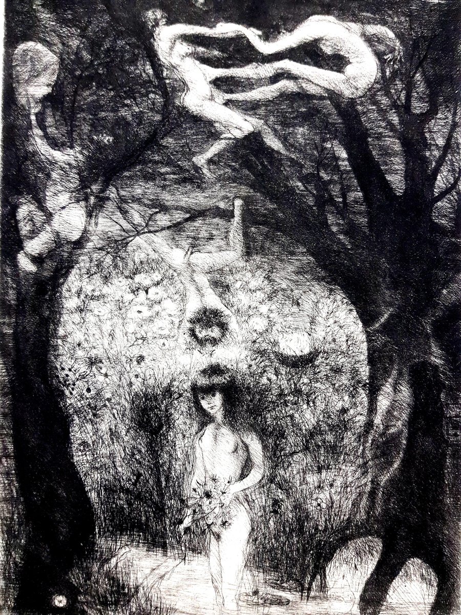 Edouard Goerg - Magic Jungle - Original Etching 1946 for sale at Pamono