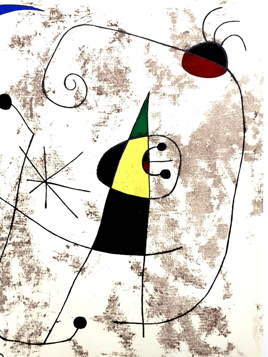 Miro Joan - Moon and Sun - Pochoir 1957 en vente sur Pamono