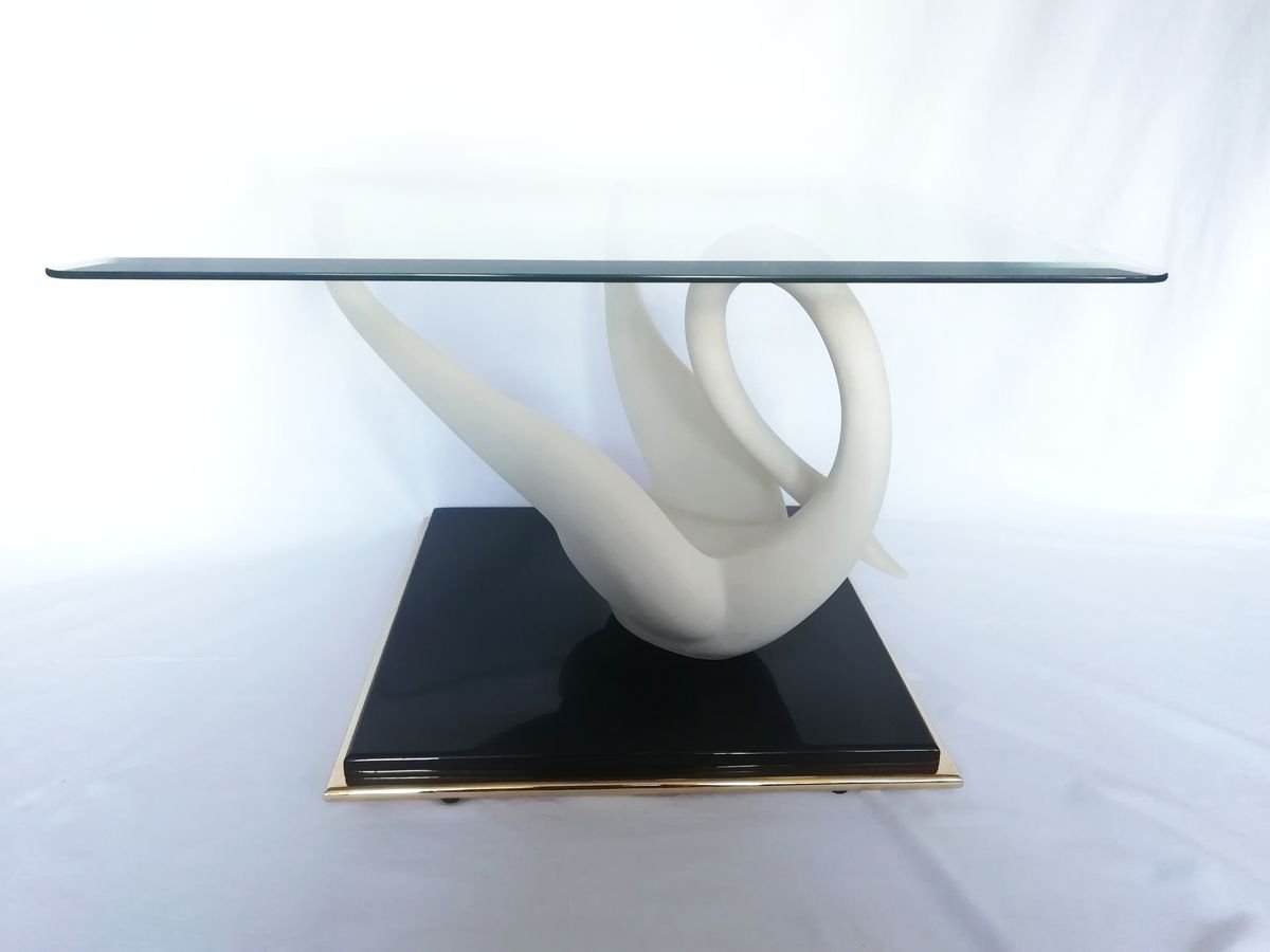 Mid-Century Swan Coffee Table from Maison Jansen for sale at Pamono