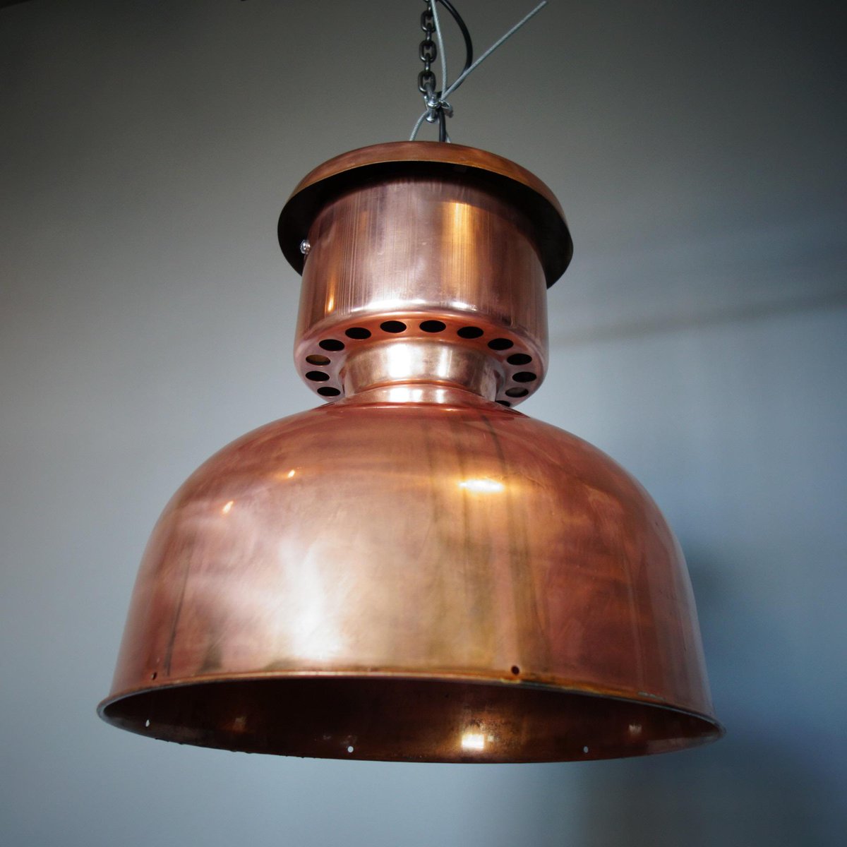 Copper Factory Lamp for sale at Pamono