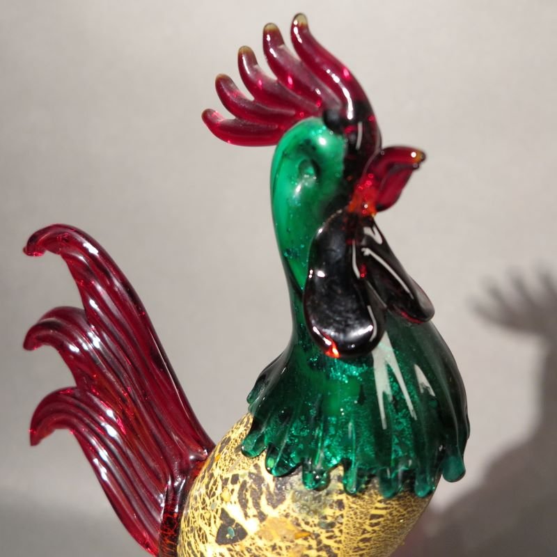 Large Murano Glass Rooster Figurine, 1950s for sale at Pamono