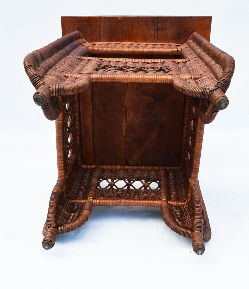 Antique Italian Wicker Coffee Table from Casa Moderna Genova, 1910s for ...