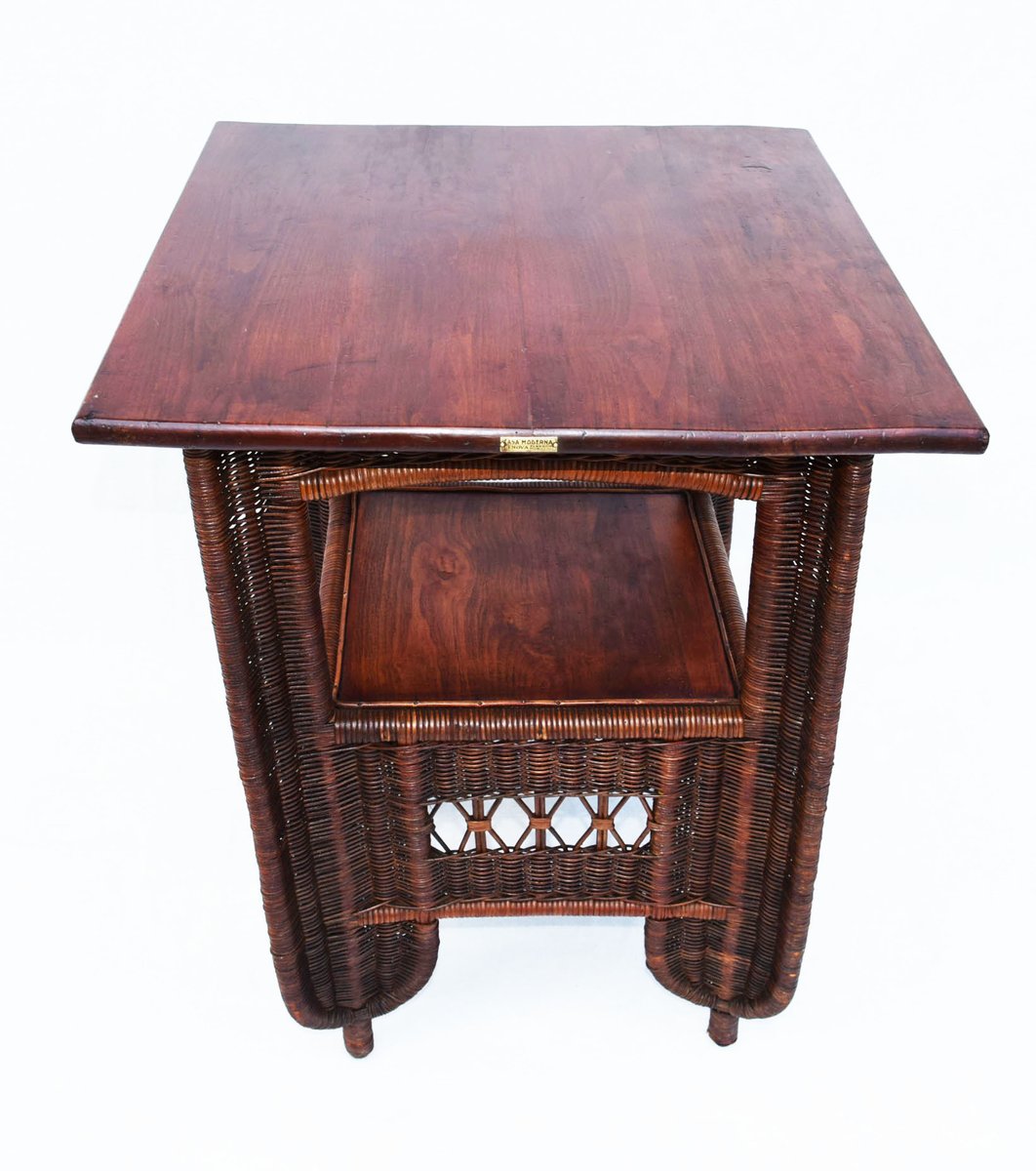 Antique Italian Wicker Coffee Table from Casa Moderna Genova, 1910s for ...