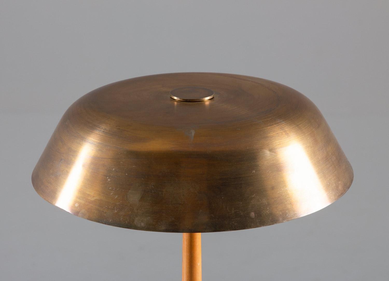 Mid-Century Swedish Table Lamp in Brass by Harald Notini for Bohlmarks ...
