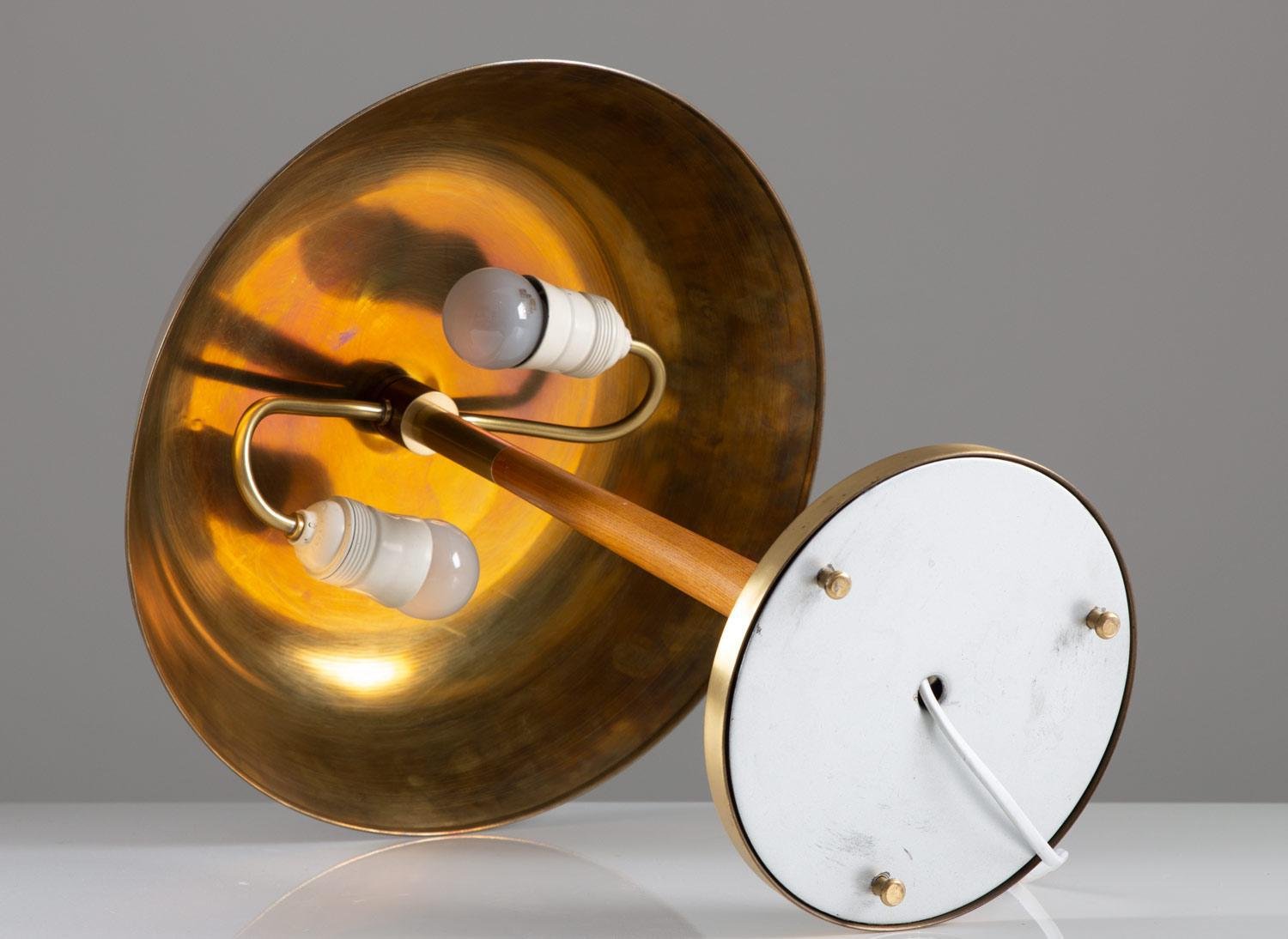 Mid-Century Swedish Table Lamp in Brass by Harald Notini for Bohlmarks ...