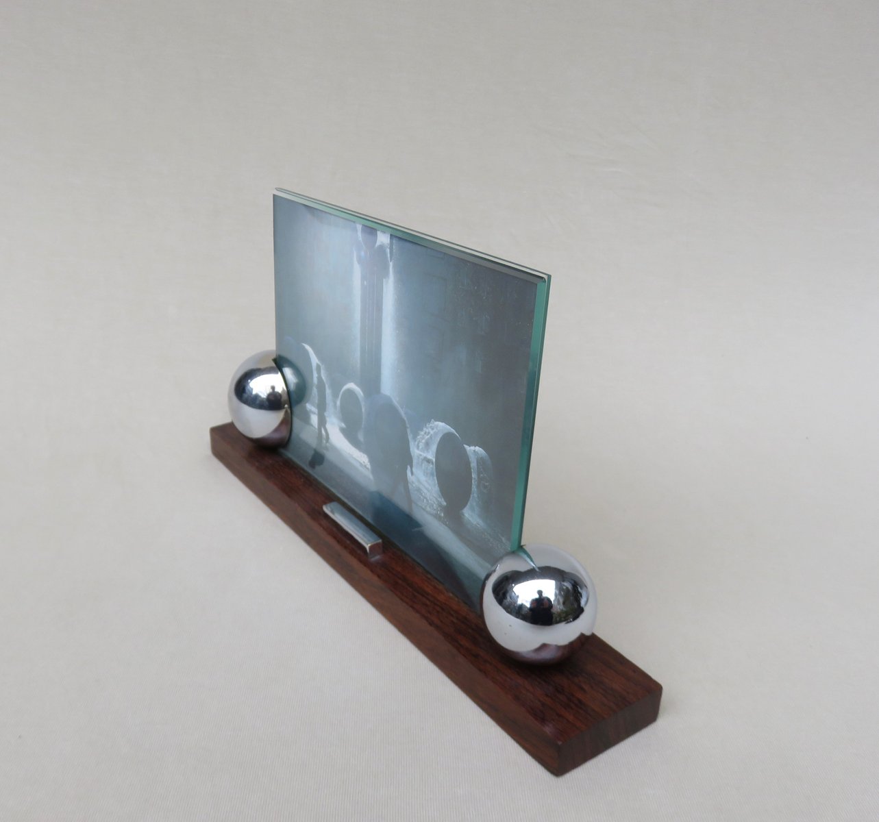 Vintage Art Deco Rosewood and Chrome Picture Frame for sale at Pamono