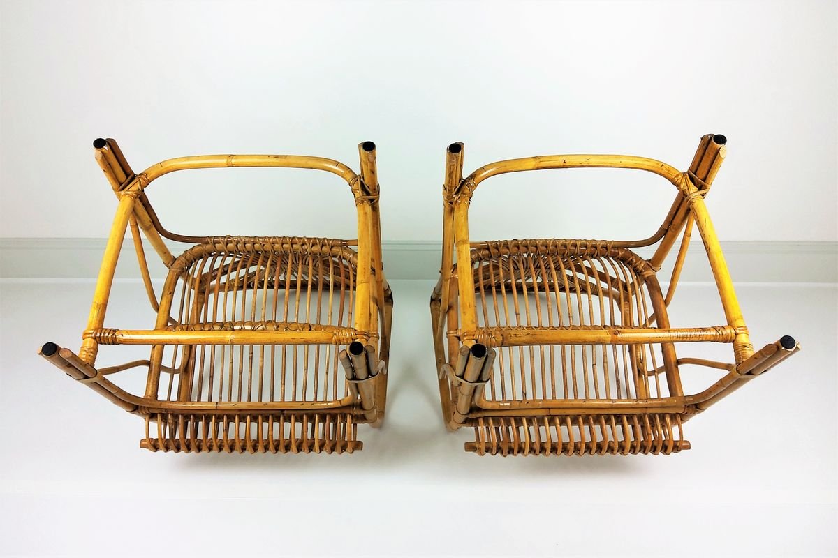 Large Vintage Bamboo & Rattan Lounge Chairs, 1960s, Set of 2 for sale ... Large Vintage Bamboo & Rattan Lounge Chairs, 1960s, Set of 2 for sale ...
