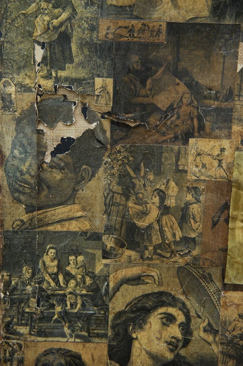 Two-Sided, Three Panel Folding Boudoir Ebonised Screen for sale at Pamono