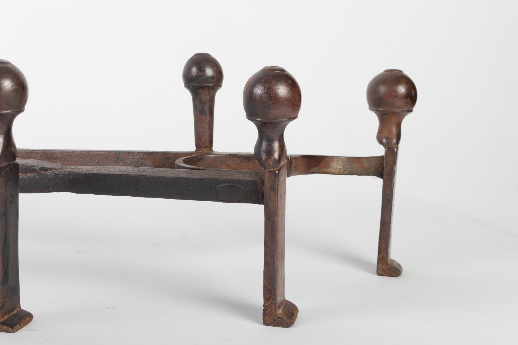 19th Century Fireplace Dogs Set in Patinated Bronze, Set of 2 for sale ...