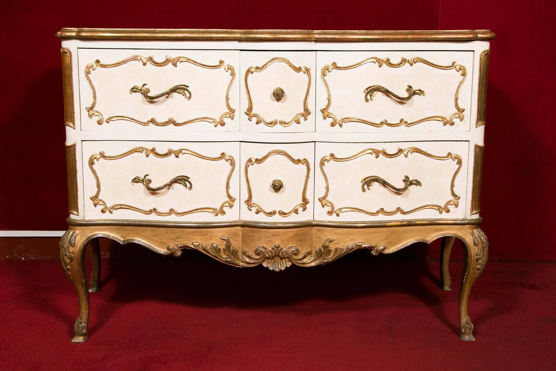 Italian Painted and Gilded Commode, 1950s for sale at Pamono