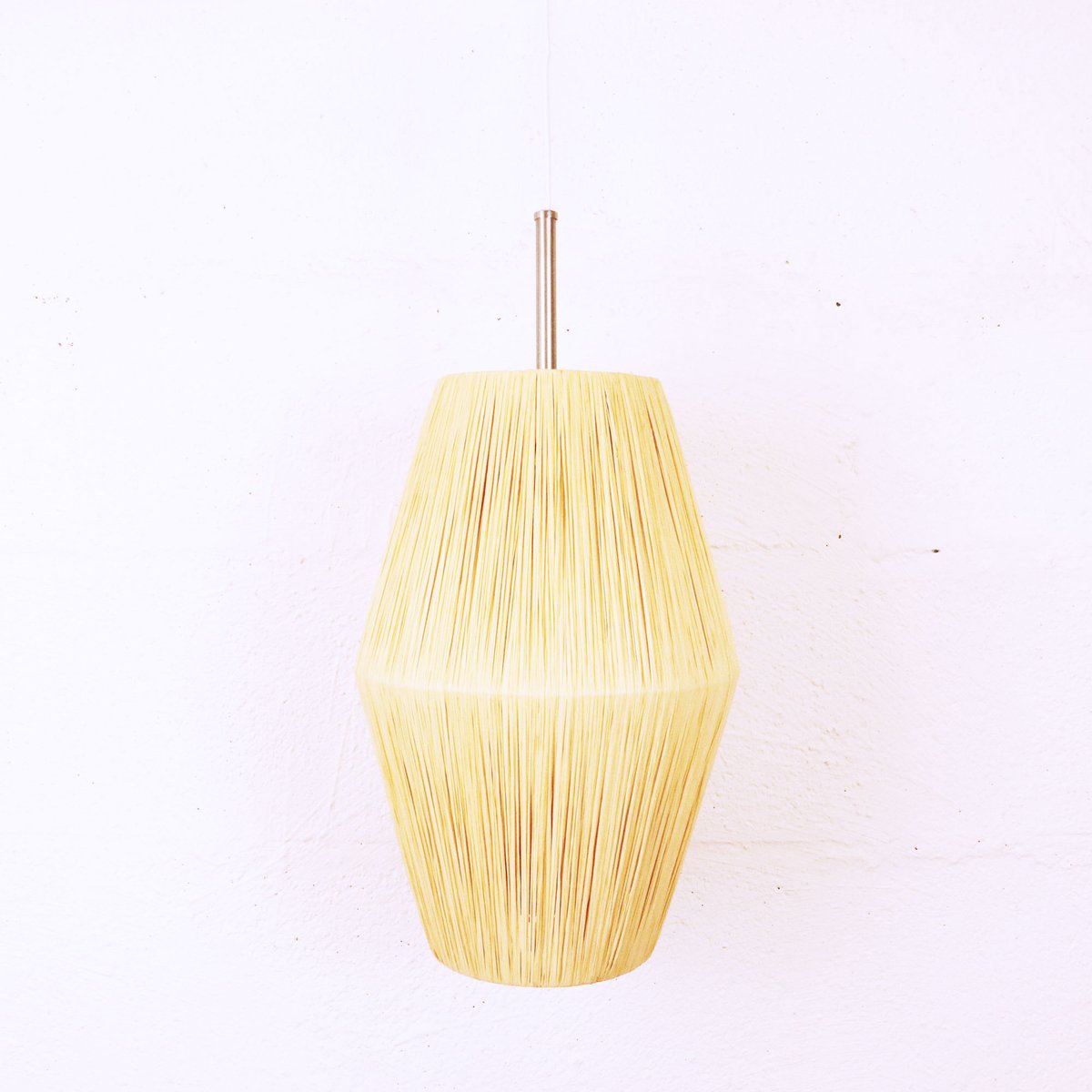 Swedish Raffia Ceiling Lamp, 1960s for sale at Pamono