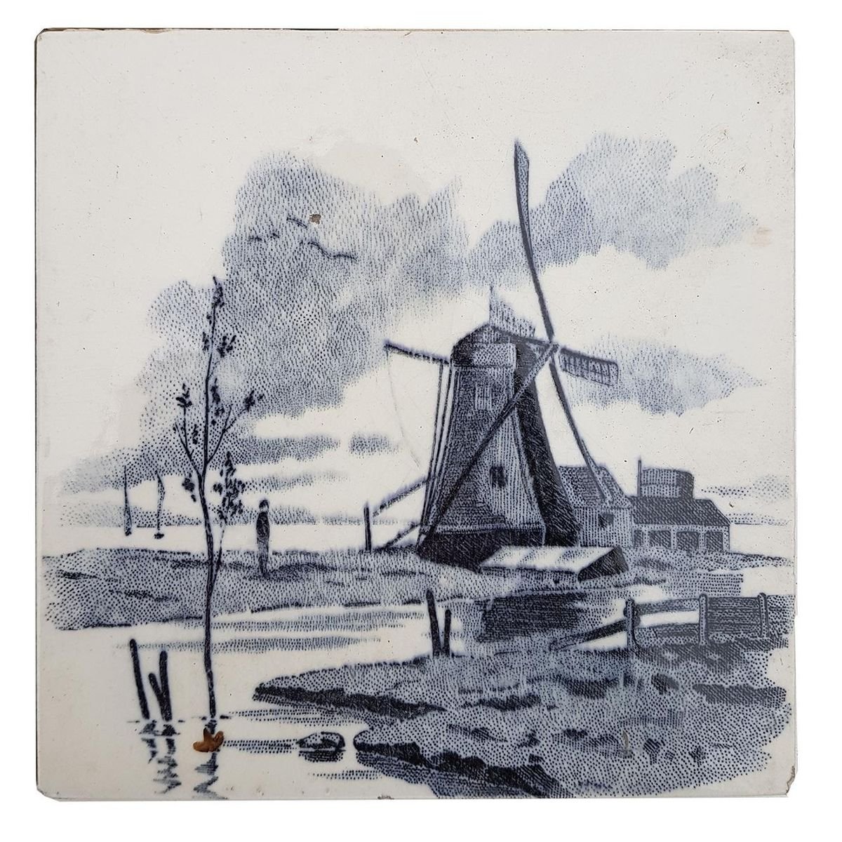 Dutch Blue Glazed Ceramic Tiles by Le Glaive, 1930s, Set of 6 for sale ...