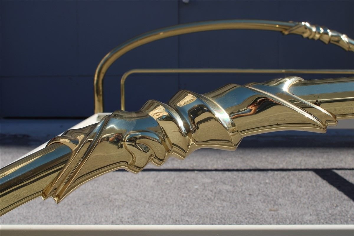 Letto in ottone massiccio di Lipparini, anni '70 in vendita su Pamono