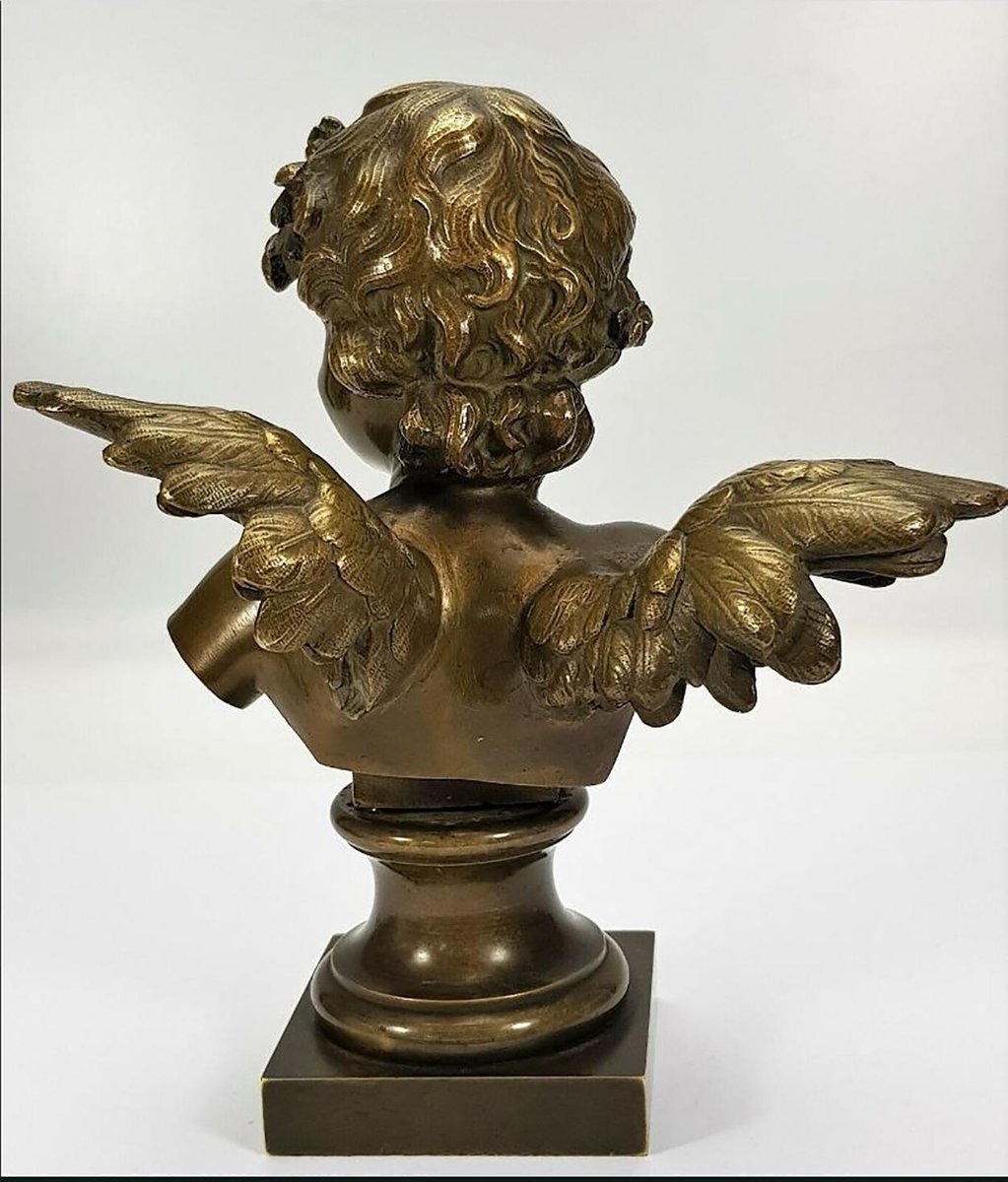 Angelo Putto antico in bronzo di Auguste Moreau, Francia in vendita su ...